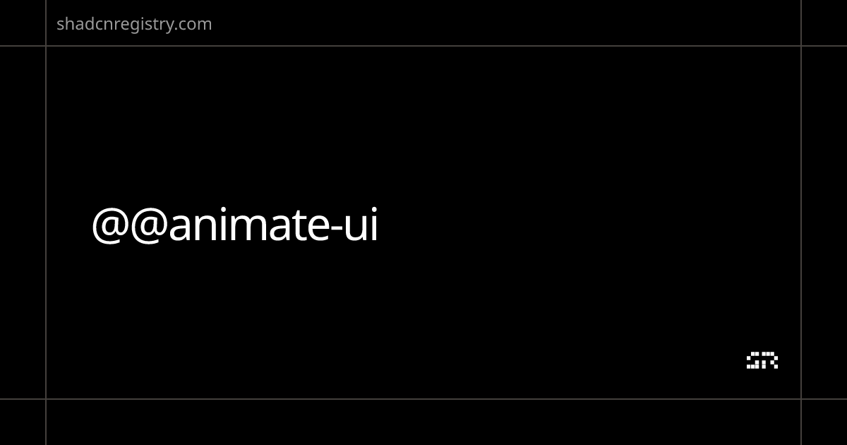 Animate UI | shadcnregistry