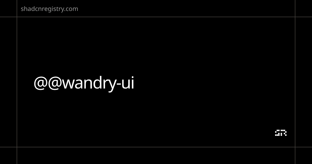 @wandry/ui | shadcnregistry
